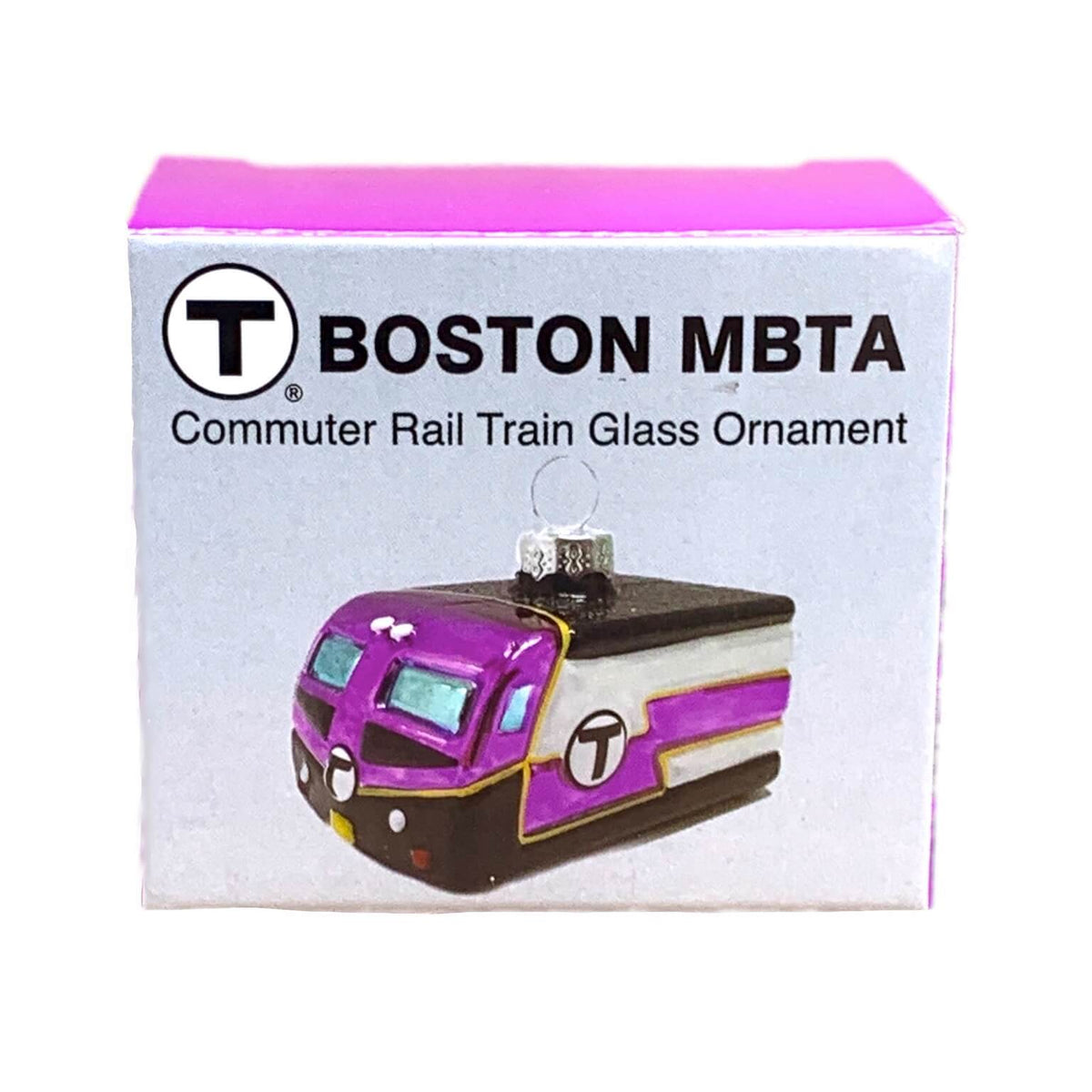 MBTA Commuter Rail Glass Holiday Ornament | Sidetrack Products