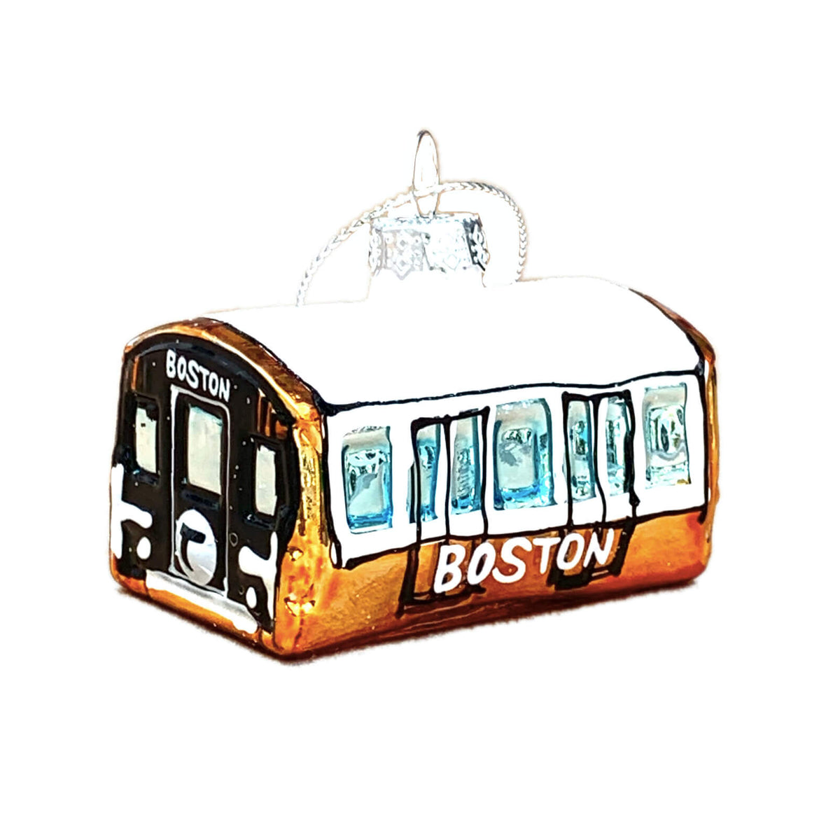 MBTA Orange Line Glass Holiday Ornament | Sidetrack Products