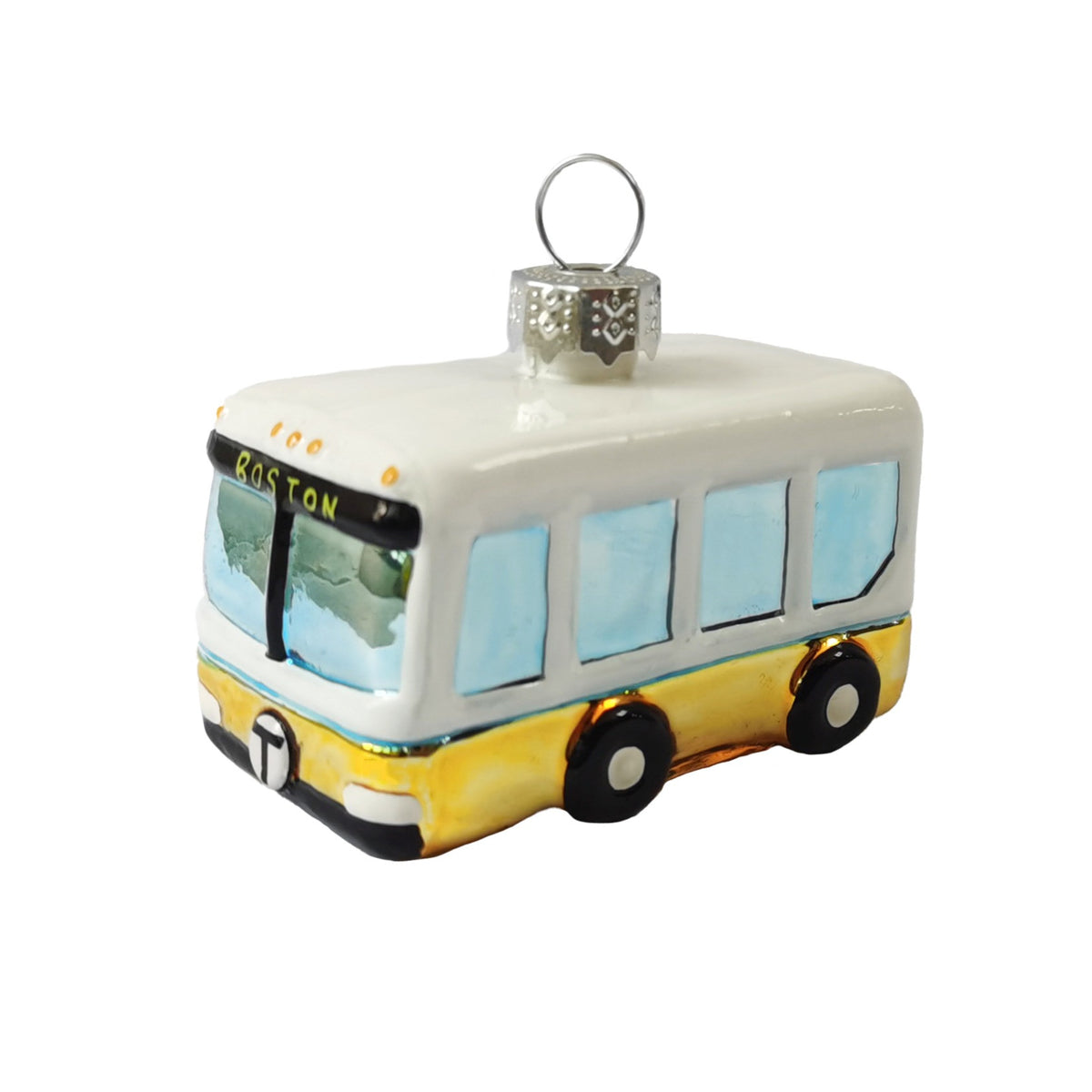Boston MBTA Bus Glass Holiday Ornament – Sidetrack Products