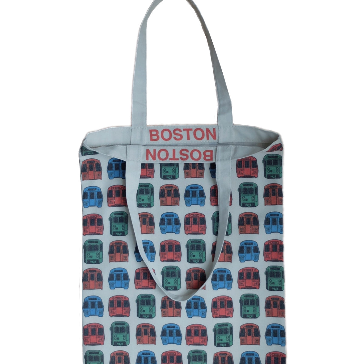 MBTA Train Pattern Canvas Tote Bag | Sidetrack Products