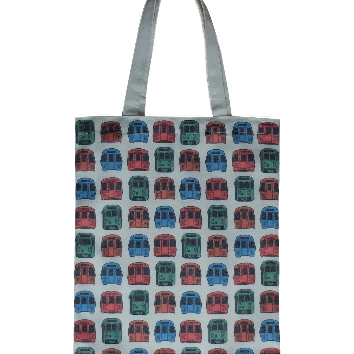 MBTA Train Pattern Canvas Tote Bag | Sidetrack Products