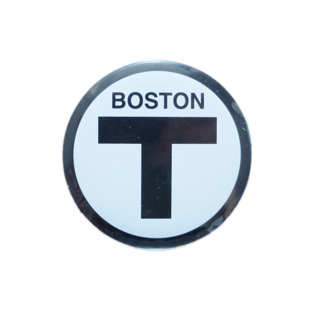 Mbta Logo Boston MBTA T Logo Gray/Silver T Shirt (ADULT LADIES)