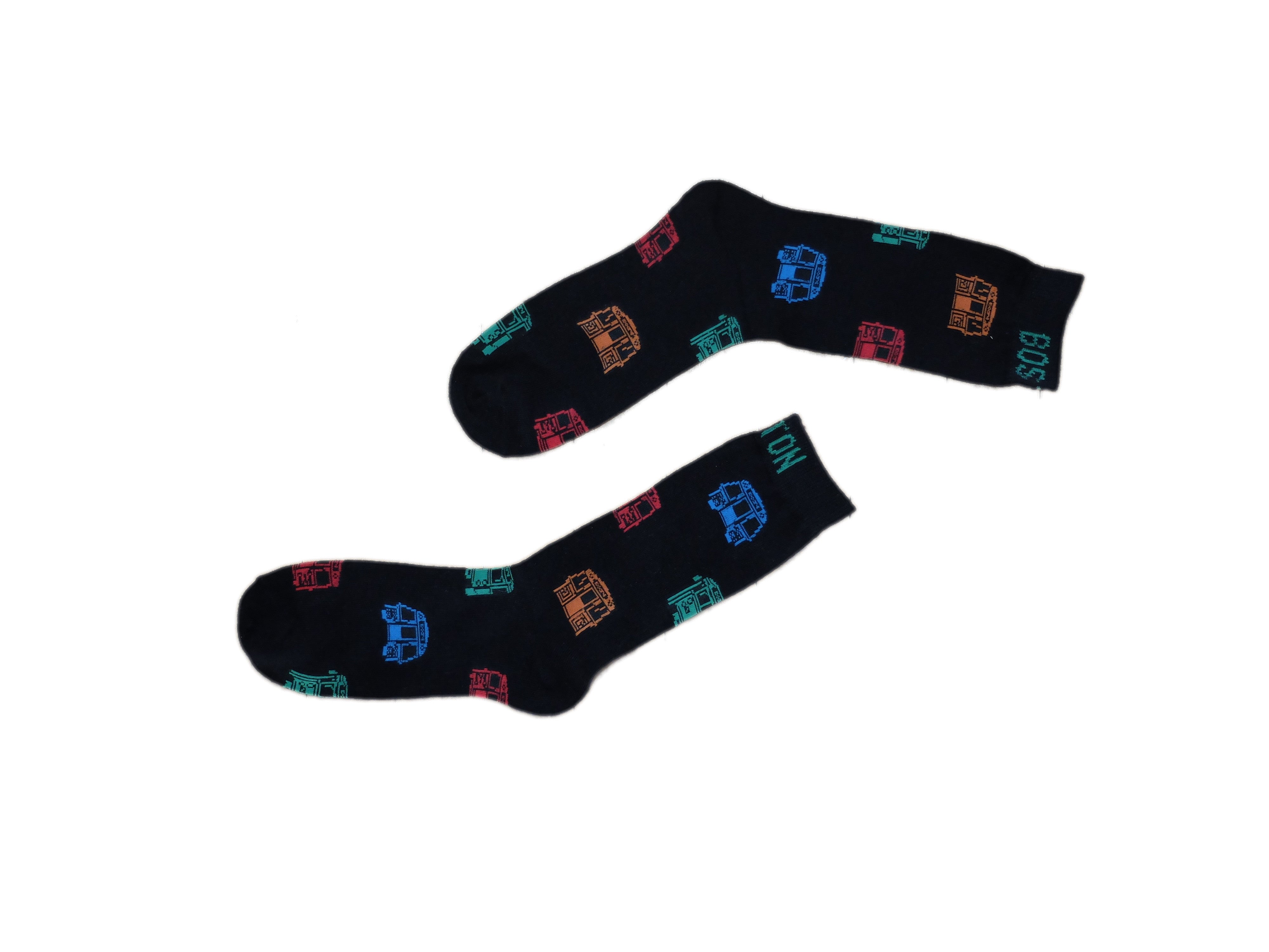 MBTA Train Pattern Socks - Black | Sidetrack Products